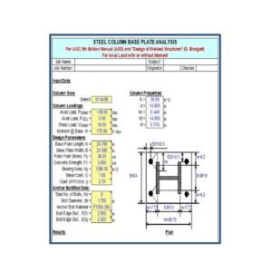 Base Plate Analysis Design Excel Sheet - Get into Cart