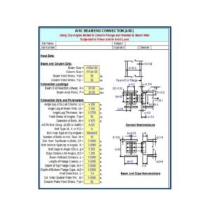 Bolted Connection Angle Brace Tension Design Excel Sheet - Get into Cart
