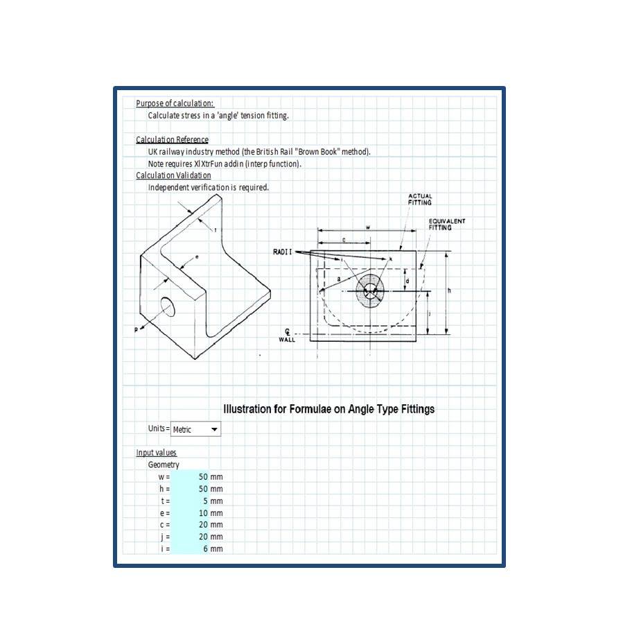 Design of Angle type tension fitting Excel Sheet - Get into Cart
